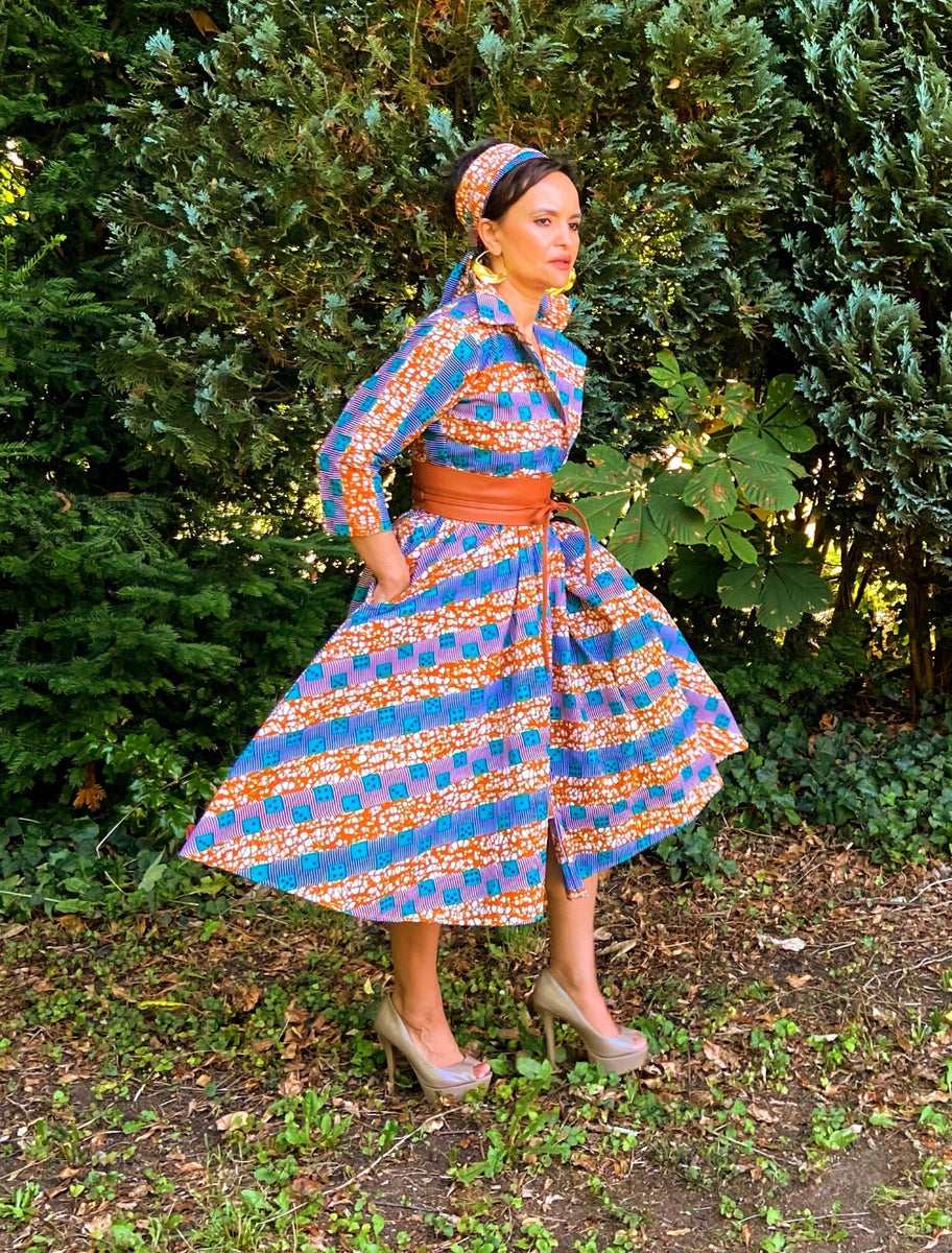 KAYLA coat dress in pastel colours. – House of Afrika