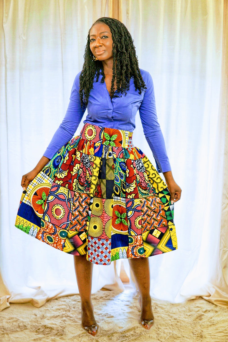 African Patchwork Print Skirt – House of Afrika